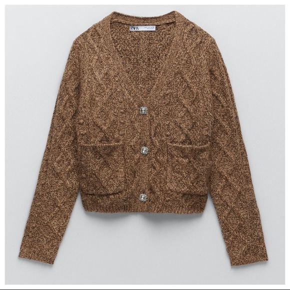 Zara | Sweaters | Zara Jewel Button Cardigan Sweater | Poshmark